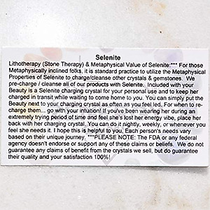 Zenergy Gems Selenite Charged Natural Gemstone Combo Crystal Bracelets + Baby Selenite Pocket Puffy Heart Charger Included (7 Chakra Chip Bracelet - 1 pack)