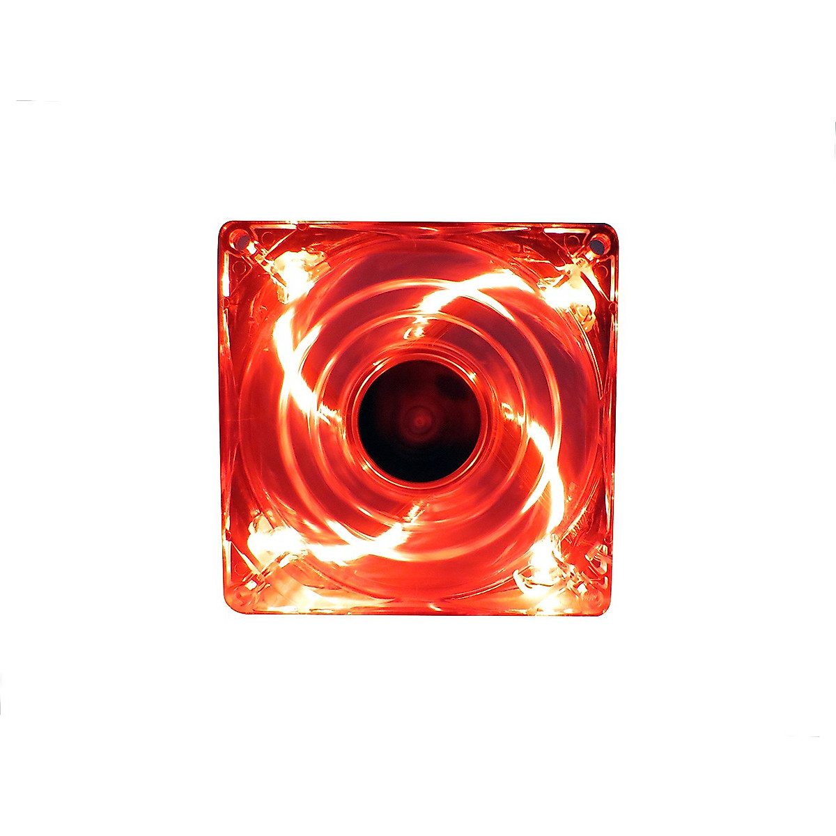 Bgears b-PWM 80mm Red LEDs Gaming PC Cooling Fan, High Speed High Performance 2 Ball Bearing PWM Signal, Mini 4 pin Connector, 500-4000 RPM with high Airflow of 78 CFM, 12VDC Fan, 80x80x25mm