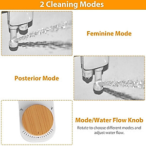 Non-Electric Dual Nozzle Cold Water Bidet Toilet Seat Attachment White