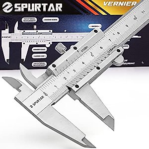 Spurtar Stainless Steel Vernier Caliper 6 inch / 150mm Caliper Measuring Tool 1/128in 0.05mm High Precision Manual Caliper Pie de Rey - Calipers Non Digital
