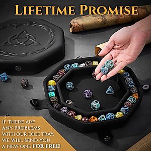 Soar Forge Dice Tray for DND and RPG - Premium Celtic Knot and Dragon Design - Perfect Dice Rolling Tray to Protect Dice for D&D - Compatible with Dungeons and Dragons and Other RPG