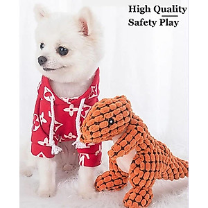 Meyufave Pet Plush Toy Squeaky Dog Toy Dinosaur Bite Resistant Tooth Grinding Soundmaking Dog Chew Toys for Puppy, Small, Middle, Big Dogs