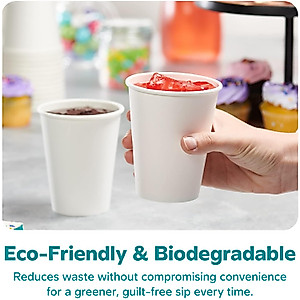 [100 Pack] 12 oz. White Paper Hot Coffee Cups