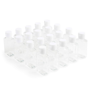 MHO Containers | Clear, Refillable Flip-Top Bottles | BPA/Paraben-Free, 2 fl oz (60 mL) — Set of 20