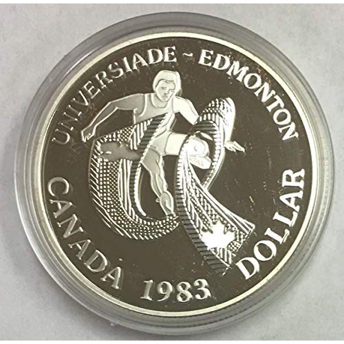 1983 CA Canada Silver Dollar - Universiade-Edmonton in Original Box $1 Proof Royal Canadian Mint
