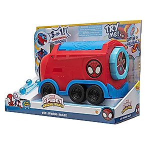 Marvel Spidey and His Amazing Friends Web Spinning Hauler - 8-Inch 3-in-1 Transforming Vehicle - Toys Featuring Your Friendly Neighborhood Spideys