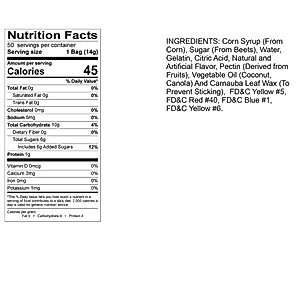 Albanese World's Best Gummi Snack Packs, 12 Flavor Gummi Bear Cubs, 50 - 0.5oz Mini Packs of Candy