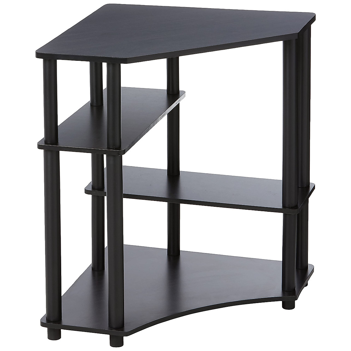 Furinno Turn-N-Tube Space Saving, Corner Desk, Espresso/Black & Turn-N-Tube Accent Decorative Shelf, Espresso/Black