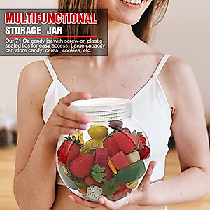 4 Pieces Plastic Candy Jars with Lids 71 oz Clear Cookie Jars Candy Buffet Containers Candy Holder for Candy Buffet Food Snack Storage Canister for Kitchen Counter with Marker and Labels