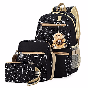 Yookeyo Girls School Bag 3Pcs for Elementary, Backpack/Shoulder Bag/Handbag