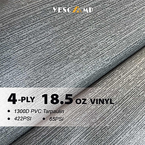 YESCAMP RV Awning Fabric Replacement Heavy Duty Weatherproof 4-Ply 18.5oz Vinyl Camper Awning Fabric - Universal Outdoor Canopy for Camper, Trailer, and Motorhome