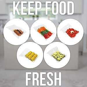 Black and Clear Food Sealer Freezer Bags for Storing Fish, Vegetables, Meat, Grains, Fruit, Nuts, and Cereal, Great Choice for Sous Vide Cooking (6" x 10")