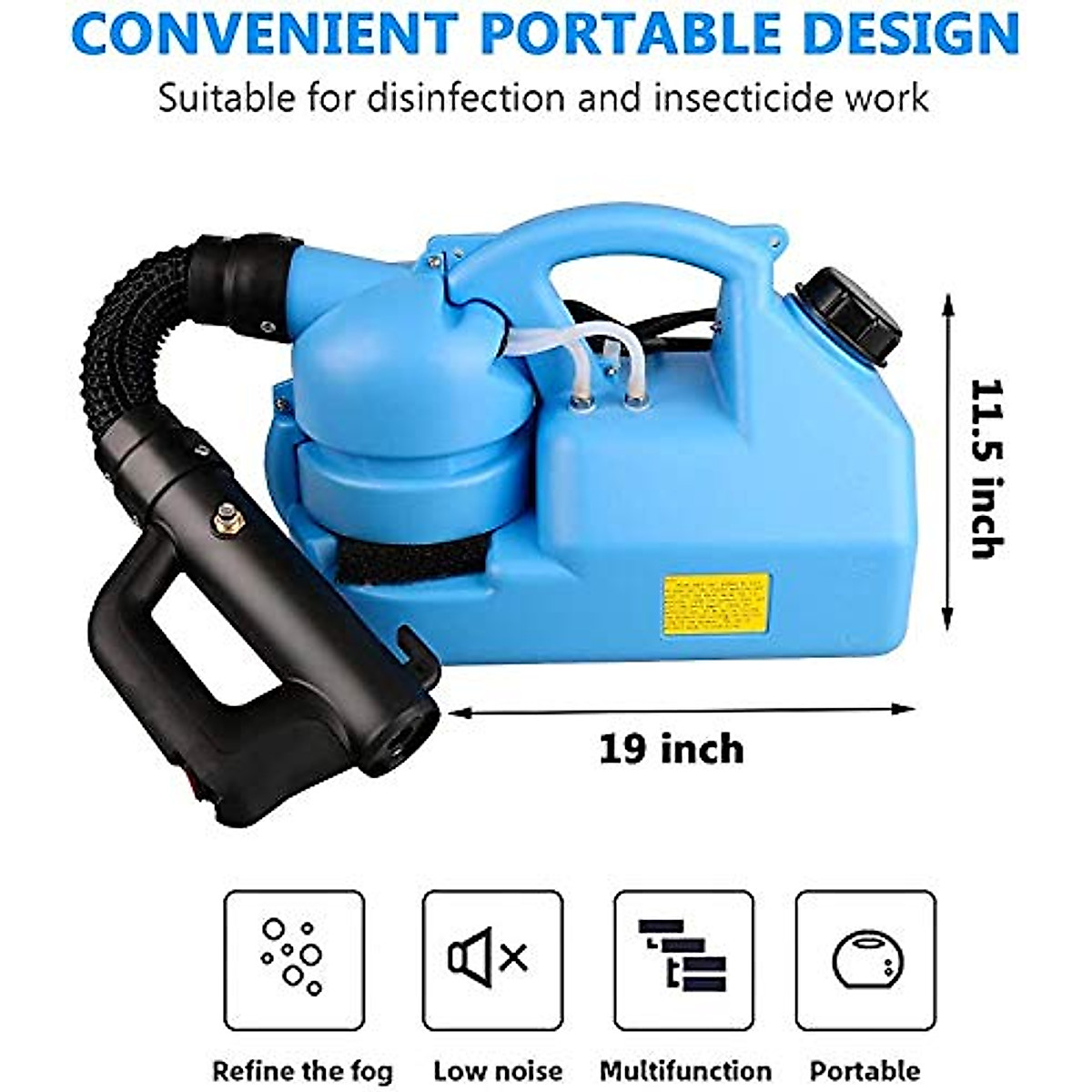 SERENITA Portable 7L Electric Intelligent ULV Fogger/Sprayer/Atomizer - Ultra Low Capacity 110V Backpack Machine - Atomization Distance 6-8 Meters - Idea for Indoor Outdoor Garden Yard