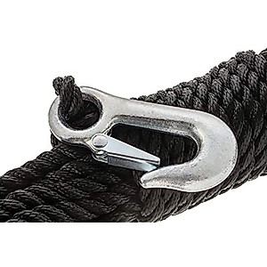 Attwood 11739-2 Poly Winch Rope with Steel Hook (3/8-Inch x 20-Feet)