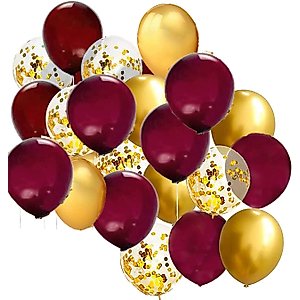 Maroon Gold Graduation Party Decorations 2024/Burgundy Gold Balloons/30pcs Burgundy Gold Birthday Women Maroon Gold Wedding/Fall Bridal Shower Decorations FSU Graduation