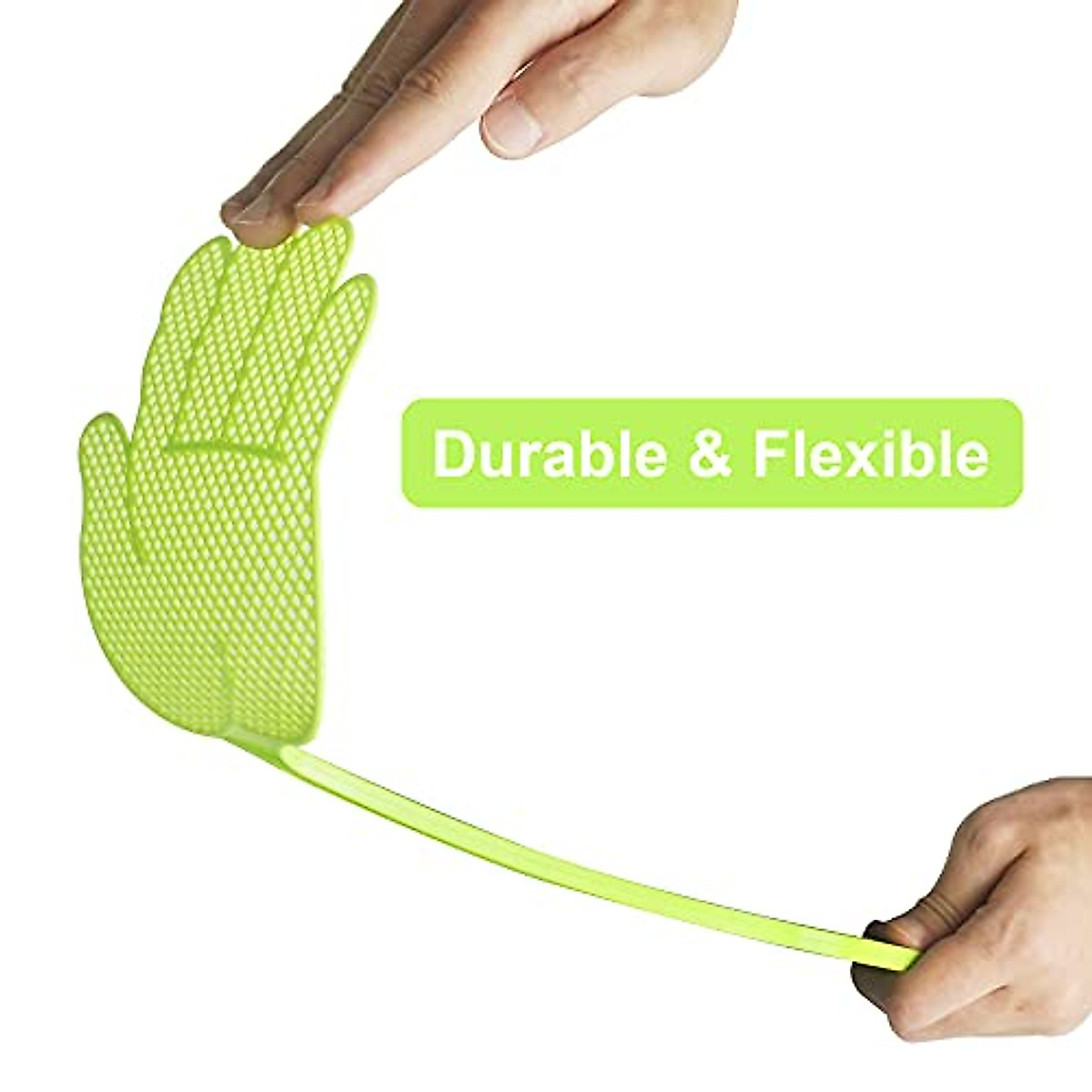 Dirza Fly Swatter - Funny Hand Shaped Fly Swatters -Durable - Colorful for Home/Indoor/Outdoor/Classroom/Office/Pack of 5