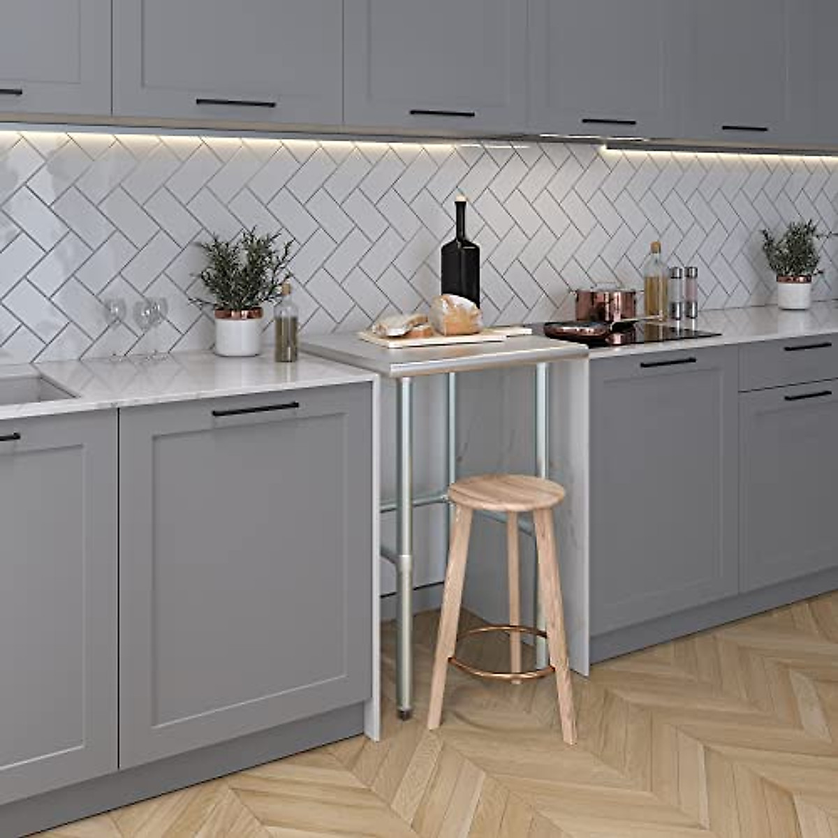 24" x 24" Open Base Stainless Steel Work Table | Residential & Commercial | Food Prep | Heavy Duty Utility Work Station | NSF