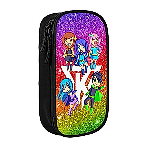 The Krew Its-Funneh Protagonists Poster Large Capacity Double Layer Pencil Case Pen Box with Zipper, Makeup Bag Marker Case Desktop Organizer Pen Case for College Office Teens Boys Girls