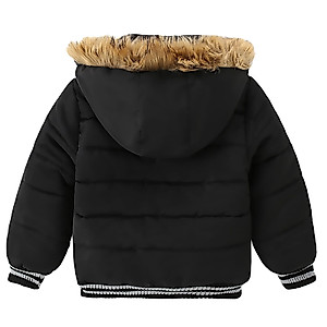 AMIYAN Toddler Boys Down Jacket Fur Collar Hood Thick Warm Winter Snowsuit Coat Parka 3-4T