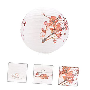 GANAZONO Chinese Lantern Outdoor Decor Asian Decor Japanese Paper Lamp Asian Paper Lantern Pendant Lamp Shade Outdoor Hanging Decoration Japanese Lantern Plug in Sconce Set of 2 Ornament