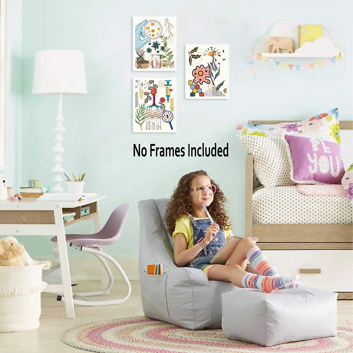 Microbiology Wall Prints,Science Prints,Biology poster Prints,Chemistry Art Prints，School Laboratory Decor,No Frame,8"x10"