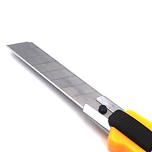 Utility Knife Retractable Box Cutter 18mm Stainless Steel Blade Razor Knives for Carton Cardboard Arts Crafts, 2 Pack