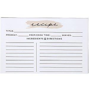 Cream Modern & Minimalist Recipe Cards - 4x6 Recipe Cards 50 Pack - Heirloom Quality Water Resistant Bridal Recipe Cards - Wedding, & Housewarming Gifts