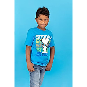 PEANUTS Snoopy Little Boys 2 Pack Graphic T-Shirts Blue/Yellow 7-8