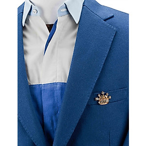Knighthood Men's Golden Crown With Stone Detailing Lapel Pin/Brooch Golden