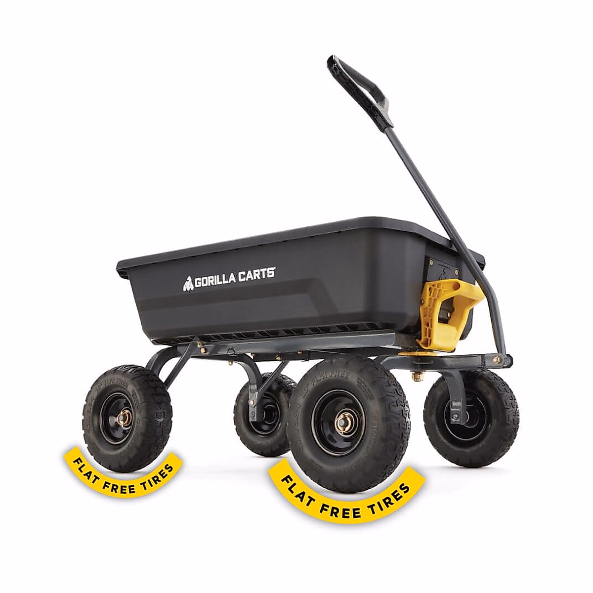 Gorilla Carts 4GCG-NF 4 Cu. Ft. Poly Garden Dump Cart with No-Flat Tires, Black (Amazon Exclusive)