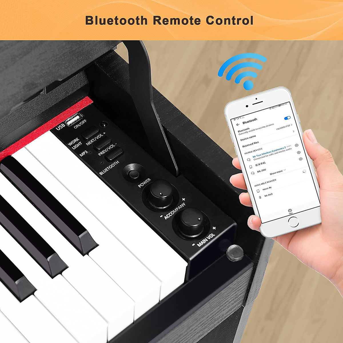 GLARRY 88 Key Home Digital Piano for Beginners, Electric Keyboards Piano MP3/USB/MIDI/Bluetooth Function w/Music Stand, Power Adapter, Triple Pedals, Instruction, Headphone（Black）