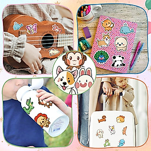 Kolmi 100PC Cute Animal Stickers for Kids, Animal Water Bottle Stickers Large Stickers for Kids Waterproof Dishwasher Safe Stickers Packs Vinyl Assorted Sticker Bulk for Girls, Boys, Teens