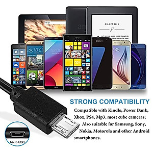 Dacheng xiaochen Micro USB Wall Charger, 5V 1A Power Supply Adapter with 1.5m Android Charger Cable, UL Certified Plug Compatible Phone Kindle and Bank, Black