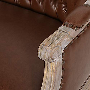 Christopher Knight Home Faye Tufted Upholstered Loveseat - Cognac Brown/Antique