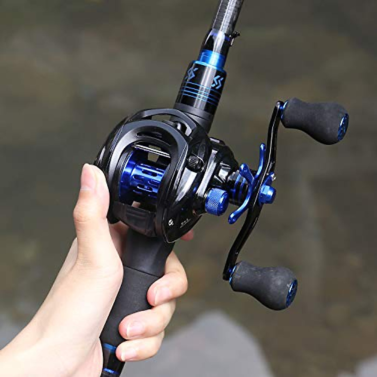 Sougayilang Baitcaster Combo Fishing Rod and Reel Combo, Ultra Light Baitcasting Fishing Reel with Rod Bag for Travel Saltwater Freshwater and Beginner-7ft with Right Hand Reel with Rod Bag