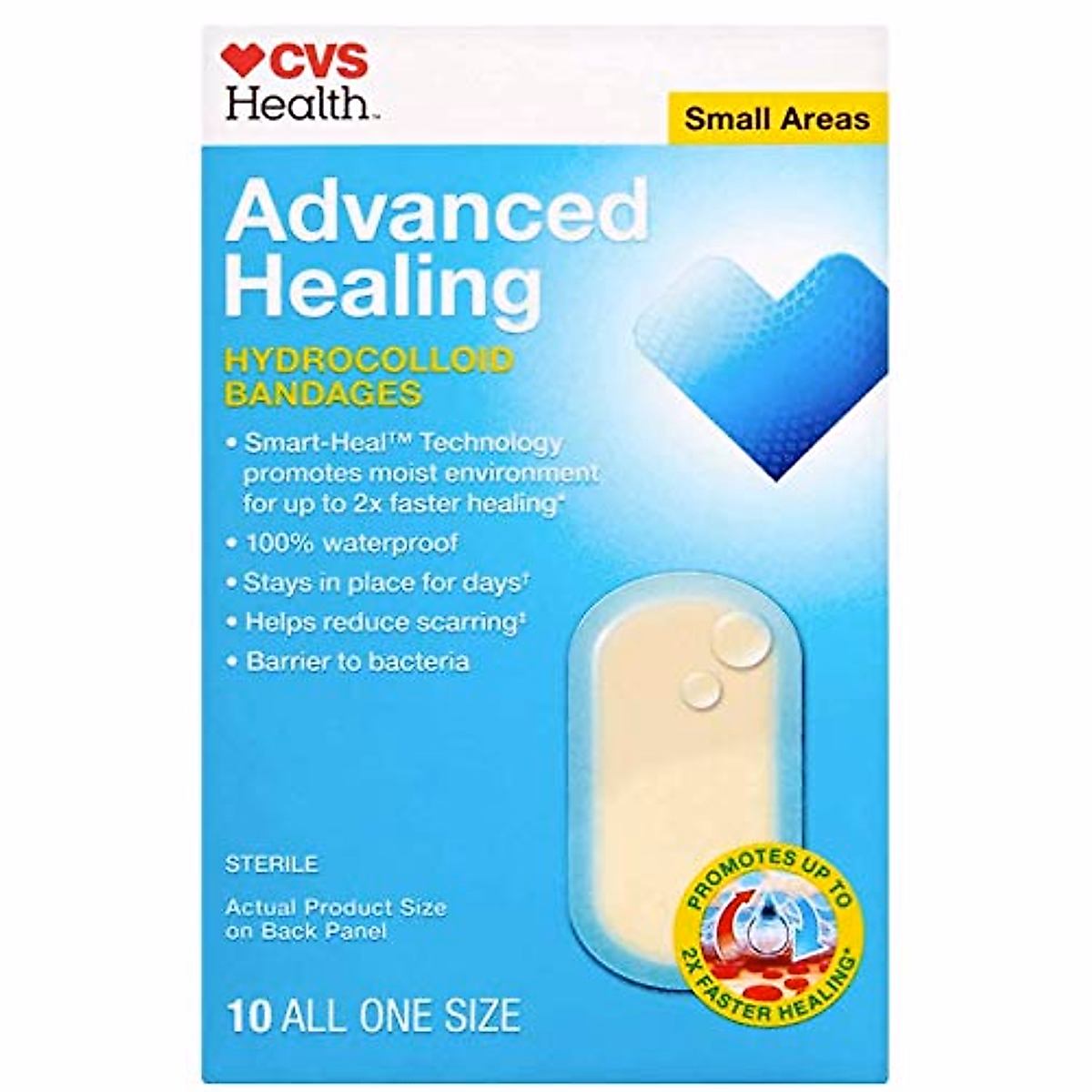 CVS Health Advanced Healing Hydrocolloid Bandages (Small Areas, 2 Pack)