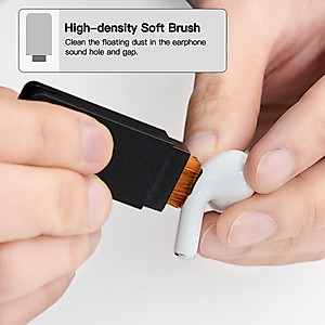 PZOZ Cell Phone Cleaning Kit for AirPods Pro/Pro 2nd/iPhone, 3 in 1 Cleaner Tool Accessories fit for Headphone, iPad Jack Lens, Charger Port Hole Plug, Speaker, Earbuds, Samsung Earphones (White)