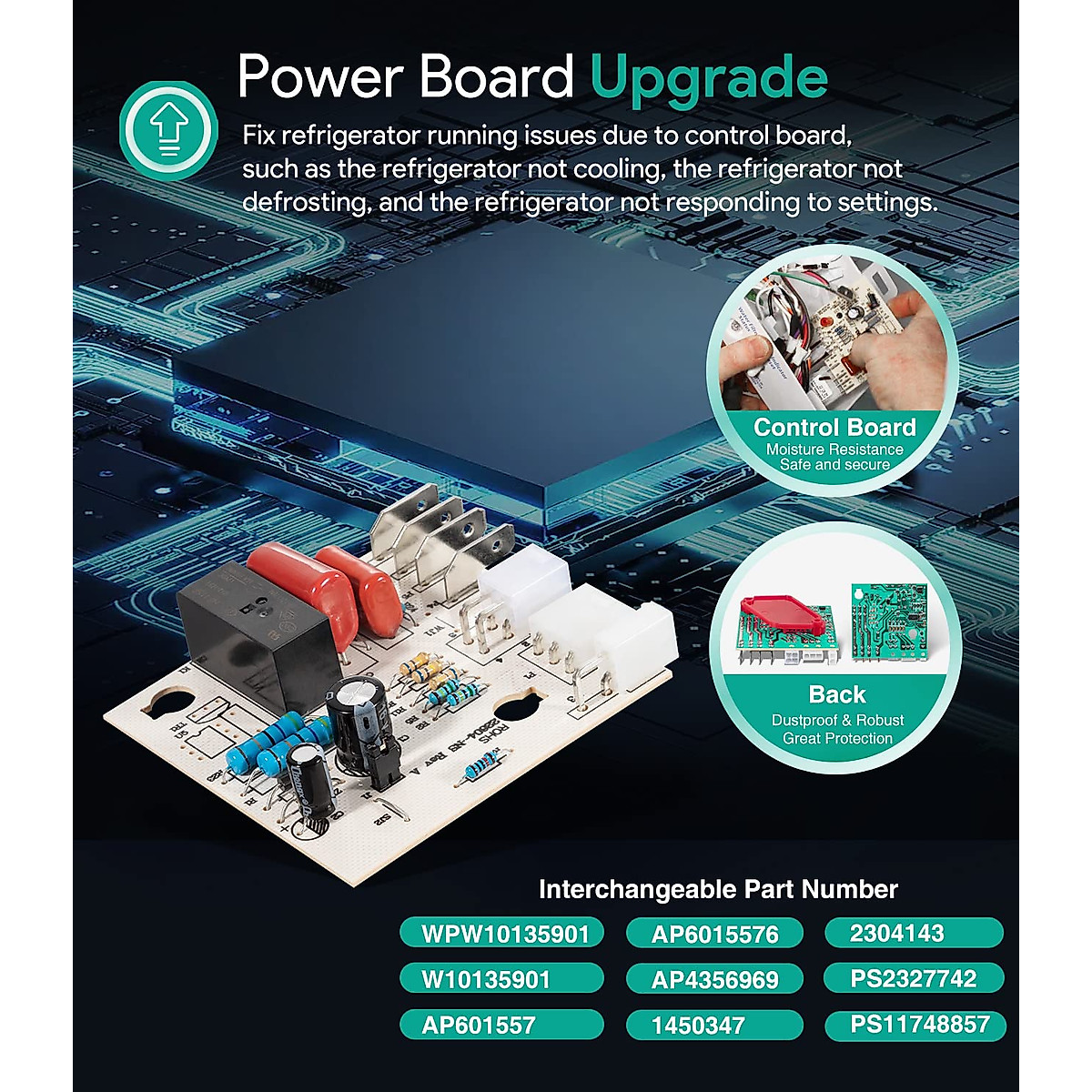 W10135901 Refrigerator Control Board Replacement for Whirlpool W10135901 AP6015576 PS11748857 WPW10135901