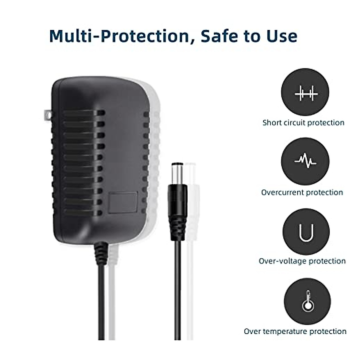 Qjin Baby Swing Power Cord, Replacement Adapter for Fisher Price, Ingenuity and Others 6V DC Baby Swing, 6.5 Feet