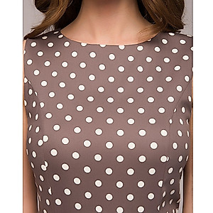 Simple Flavor Women's Vintage Dress Sleeveless O-Neck Party Cocktail Dress (Brown, S)