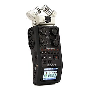 Zoom H6 6-Track Portable Recorder, Stereo Microphones, 4 XLR/TRS Inputs, Records to SD Card, USB Audio Interface, Battery Powered, for Stereo/Multitrack Audio for Video, Podcasting, and Music