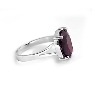 6.10 Ct Natural Red Garnet Gemstone Engagement Anniversary Ring in 925 Sterling Silver