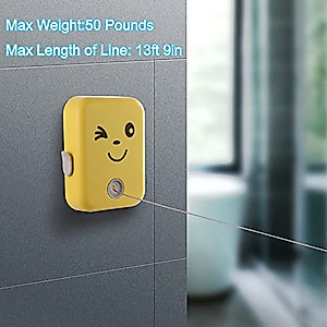 Retractable Clothesline, Clothes Line Retracting Indoor, Laundry Line Retracting Outdoors, Clothes Drying Wall Mount, Lock to Prevent Sagging