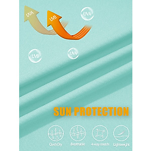 MAGCOMSEN Long Sleeve T Shirt Men UPF 50+ Quick Dry Fishing Shirts Workout Running Shirts Active Hiking Shirts Athletic T-Shirt Lake Blue