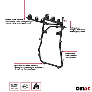 OMAC 3 Bike Rack Carrier Hitch Mount for BMW X1 E84 2010-2015 Stainless Steel Black