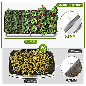 Mr IRONSTONE 2 pcs 6x3x1ft Galvanized Metal Raised Garden Bed for Vegetables, Outdoor Garden Raised Planter Box, Backyard Patio Planter Raised Beds for Flowers, Herbs, Fruits