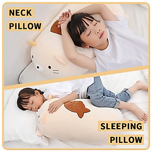 MMguai 24" Cute Big Cat Plush Soft Body Pillow Kitten plushies, Large Fat Cat Stuffed Animals Toy Room Decor, Gift for Girls Kids Halloween, Christmas, Thanksgiving, Birthdays