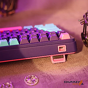 Shurikey 75% Wireless Mechanical Keyboard, Compact 81 Keys Wired Gaming Keyboard (Varmilo EC V2 Sakura Switch) for Windows Mac OS Android, White LED Backlit - Saizo 003