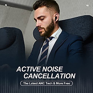 ＷＭＷＹＭＸ Wireless Earbuds, Active Noise Cancelling Headphones in-Ear Bluetooth Headsets with 4 Mics 30hrs Playtime Fast Charging Premium Sound for Sports IPX8 Waterproof Gaming/Sleeping Earphones