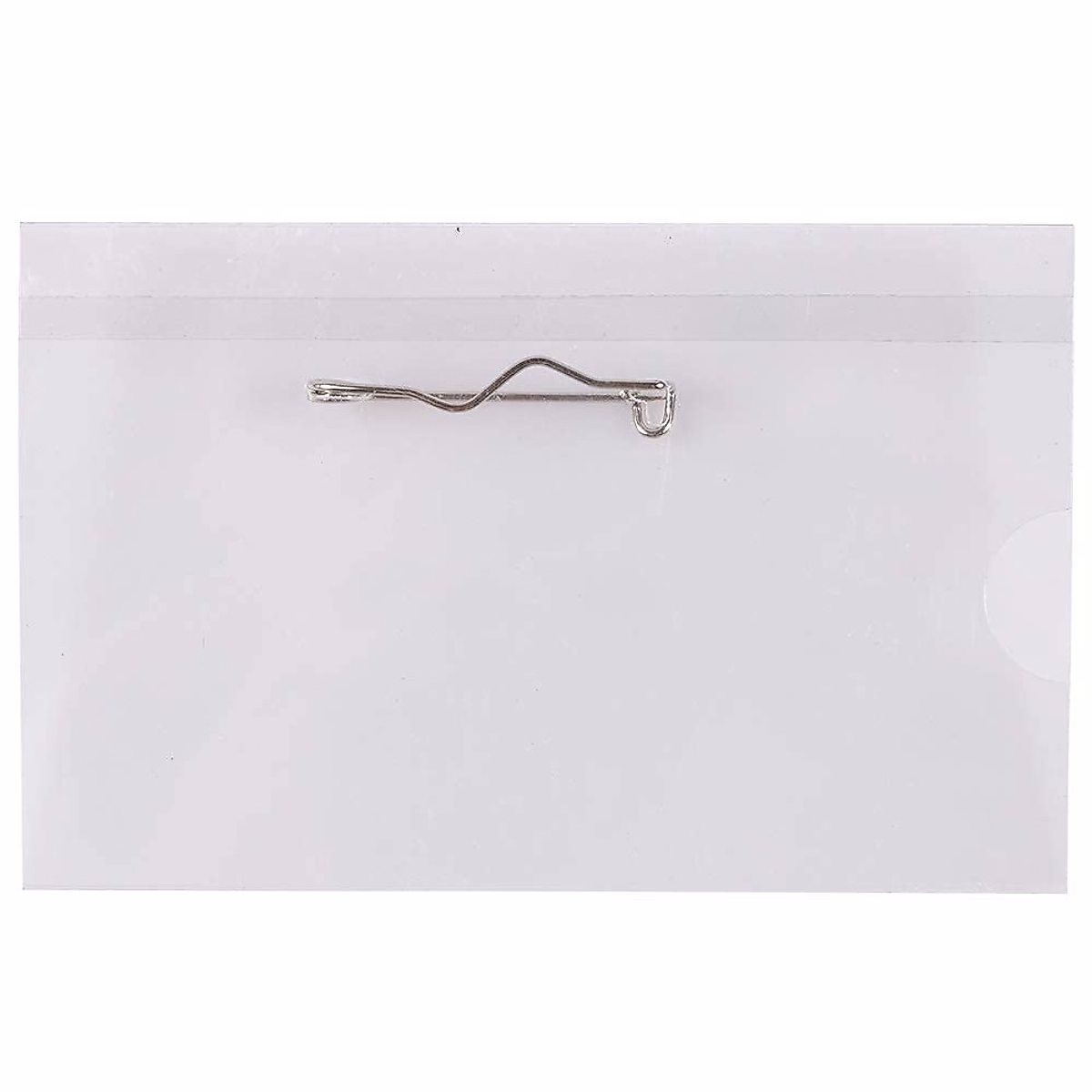 JAM PAPER Plastic Name Tags with Pin - 3 5/8 x 2 1/4 - Clear - 24/Pack